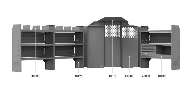 Kargo Master 43TLL Security 46" H Shelves - Transit 148" WB Low Roof ...